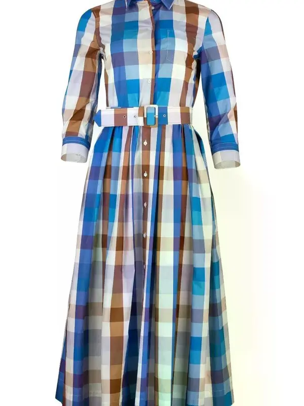 SARA ROKA Nidina Checked Maxi Dress