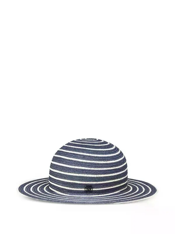MAISON MICHEL Marsha Striped Hat - Blue