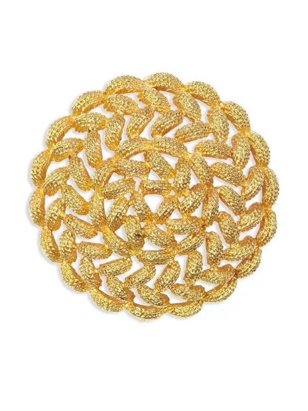 SUSAN CAPLAN 1950s Monet Textured Brooch - Gold