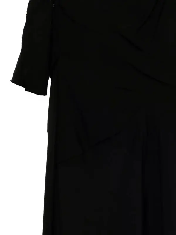 Monse Draped One-shoulder Dress - Black