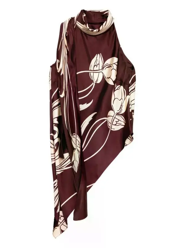 Monse Draped Scarf Top - Red