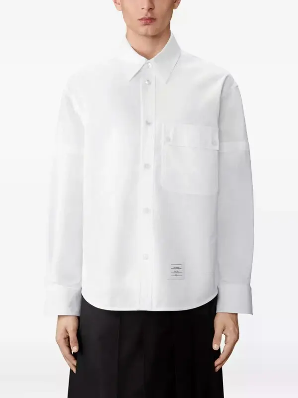 Thom Browne Armband-detail Chest-pocket Shirt - White