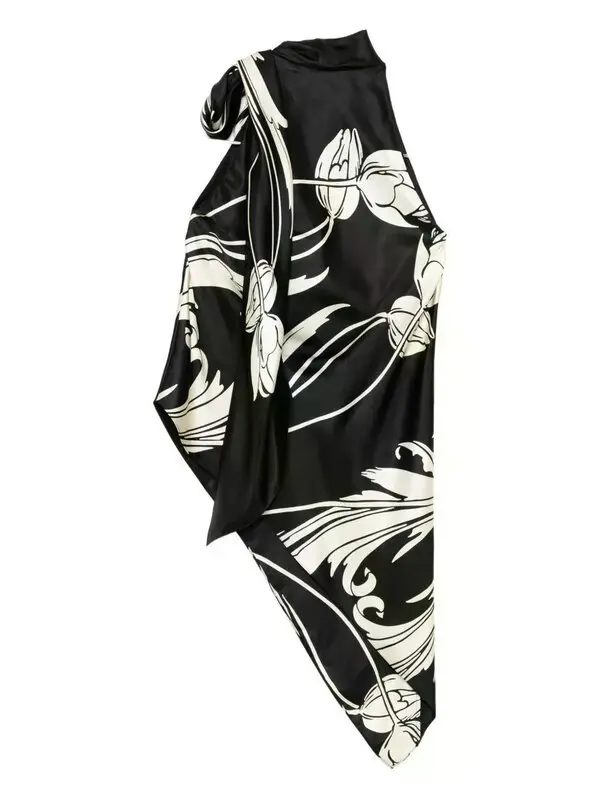 Monse Draped Scarf Top - Black