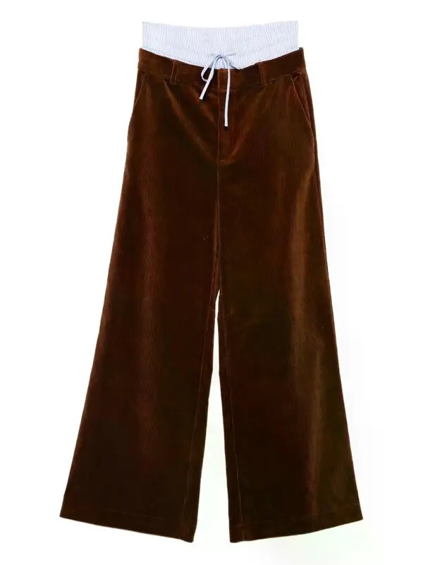 Monse Double Waistband Corduroy Trousers - Brown