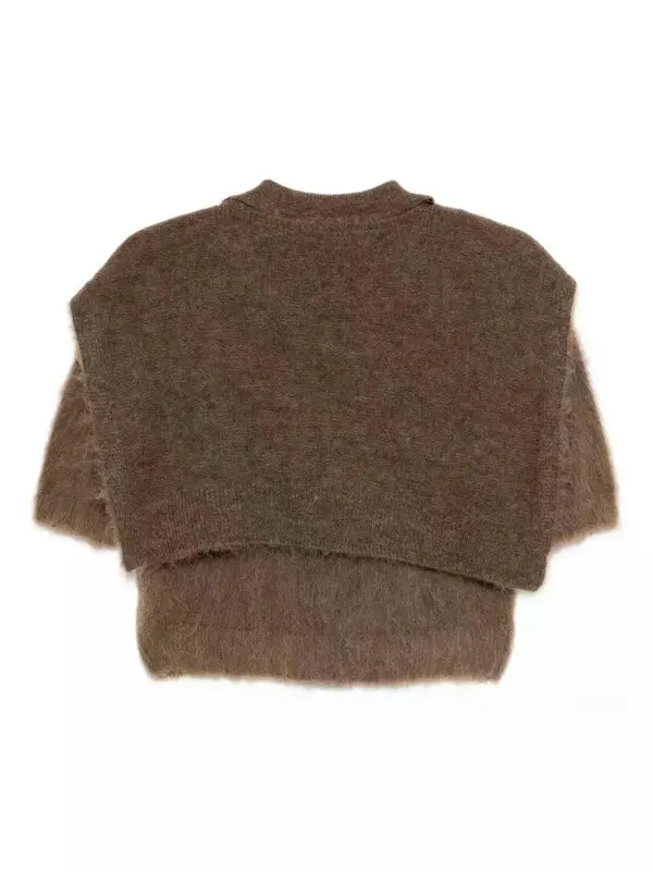 Monse Knitted Scarf Top - Brown