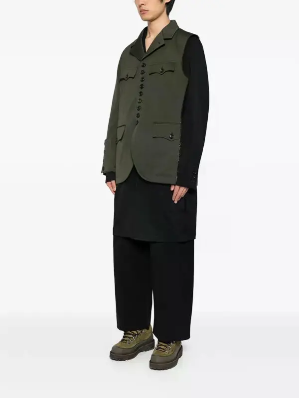 Comme Des Garçons Button-up Layered Coat