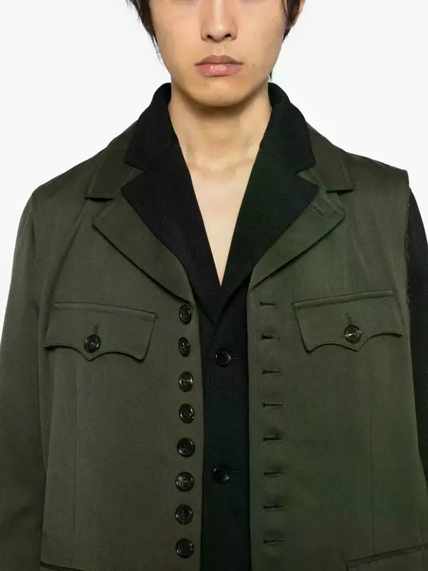 Comme Des Garçons Button-up Layered Coat