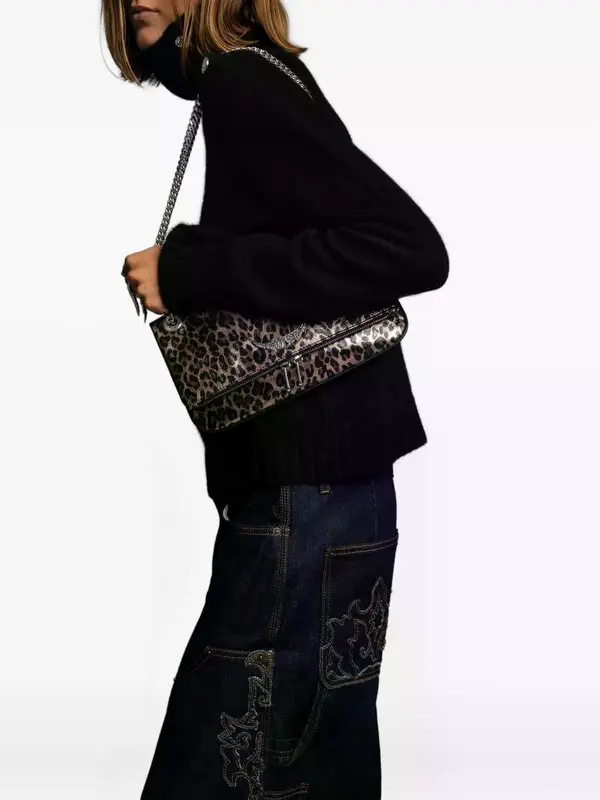 Zadig&Voltaire Rock Ii Leopard-print Clutch Bag - Brown