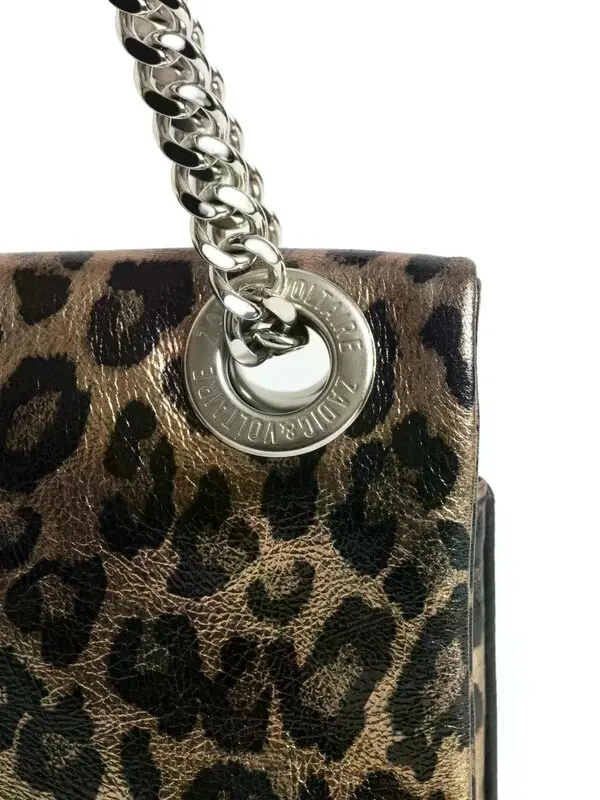 Zadig&Voltaire Rock Ii Leopard-print Clutch Bag - Brown