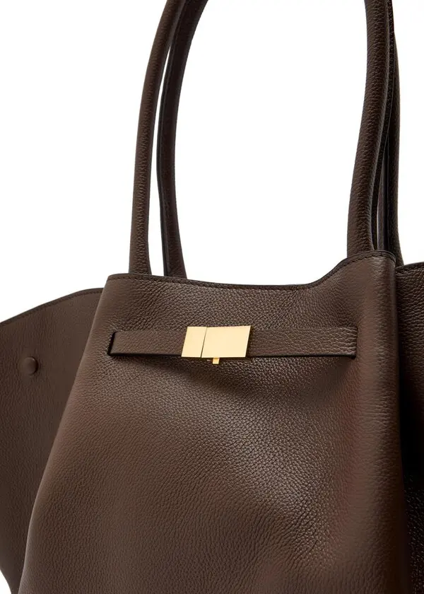 DEMELLIER The New York Leather Tote - Dark Brown