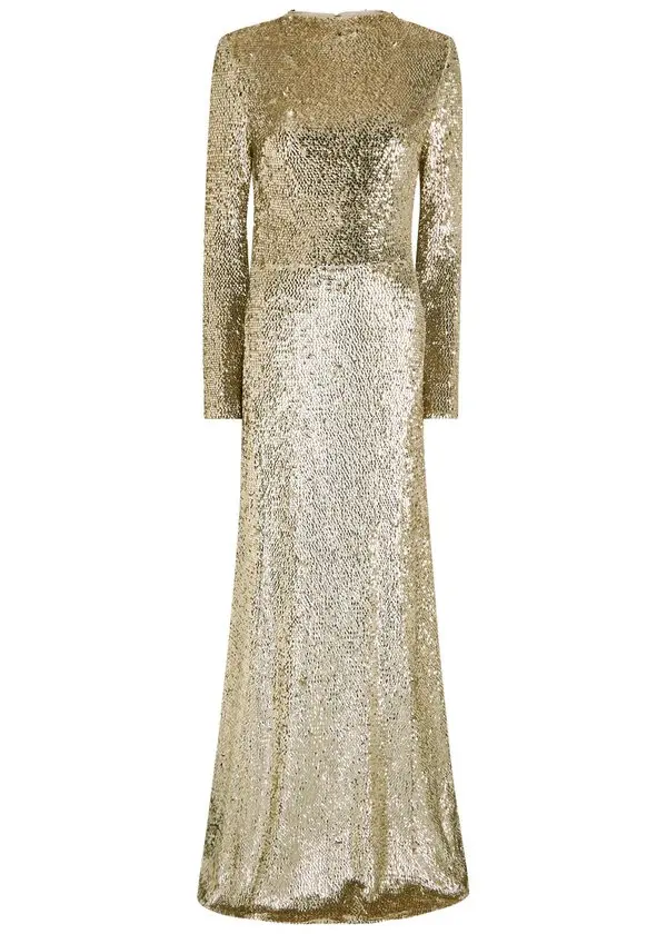 Simkhai Beatrice Sequin-embellished Gown - Gold