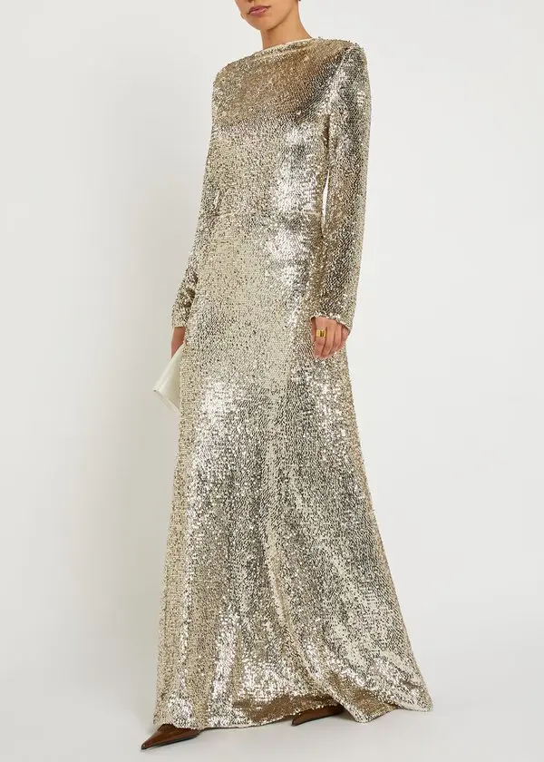 Simkhai Beatrice Sequin-embellished Gown - Gold