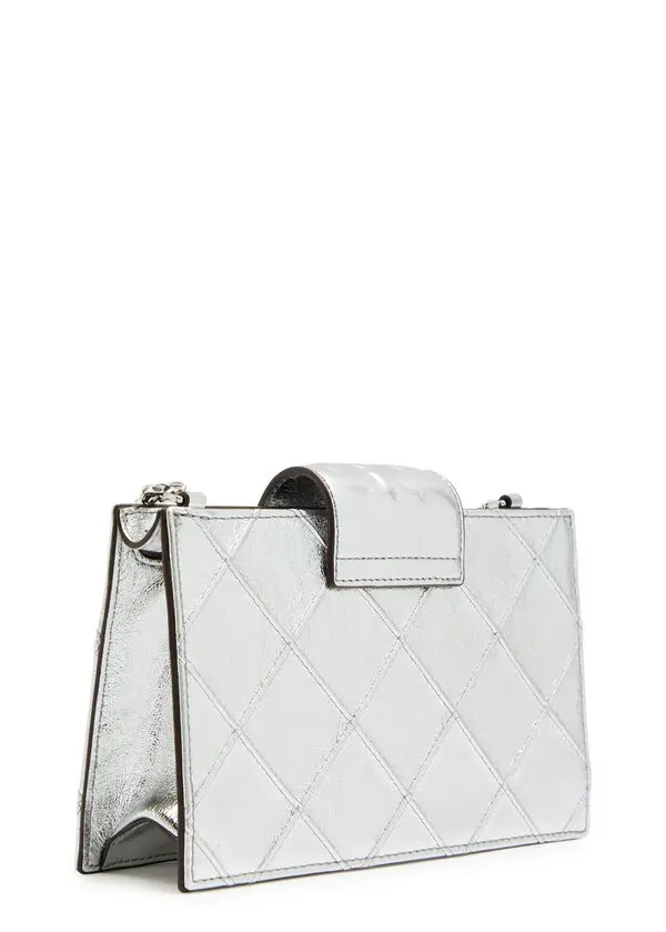Tory Burch Fleming Mini Metallic Leather Wallet-on-chain