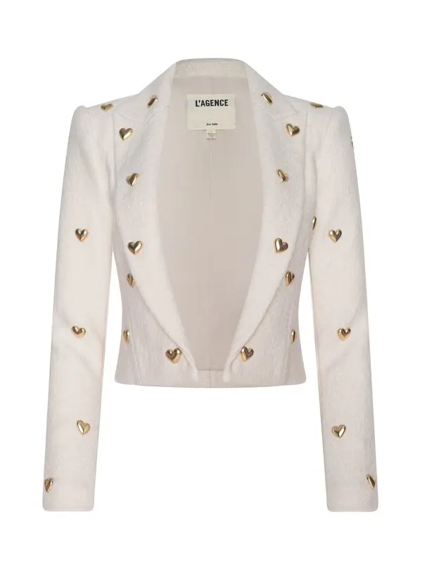 L'Agence Jen Embellished Bouclé Blazer