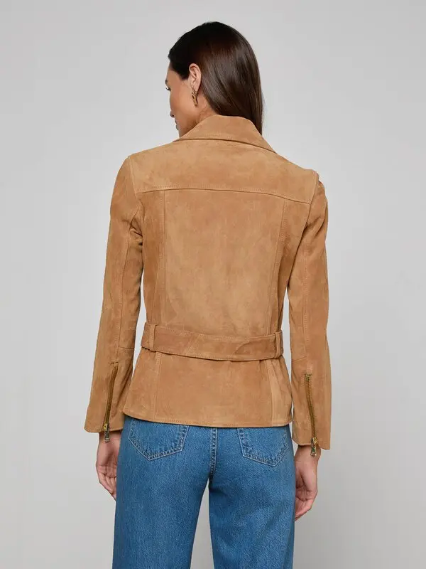 L'Agence Dinah Suede Biker Jacket