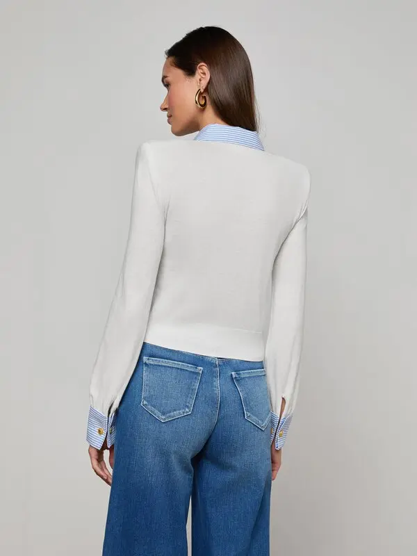 L'Agence April Poplin Collar Pullover