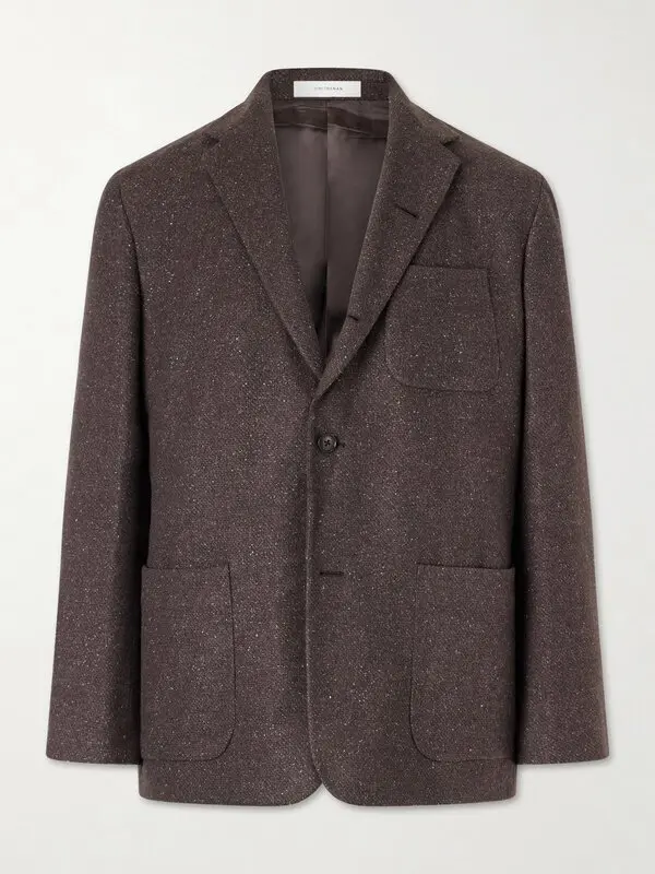 UMIT BENAN Norman Flecked Cashmere And Silk-blend Blazer