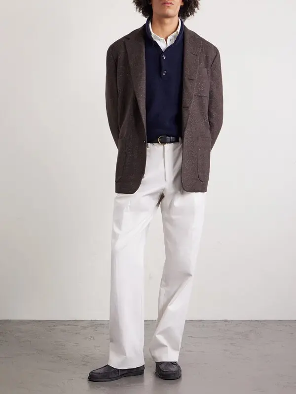 UMIT BENAN Norman Flecked Cashmere And Silk-blend Blazer