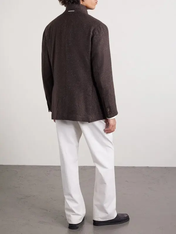 UMIT BENAN Norman Flecked Cashmere And Silk-blend Blazer