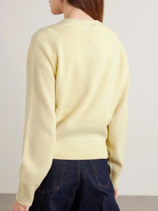 Guest In Residence Varsity Cable-knit Cashmere Sweater