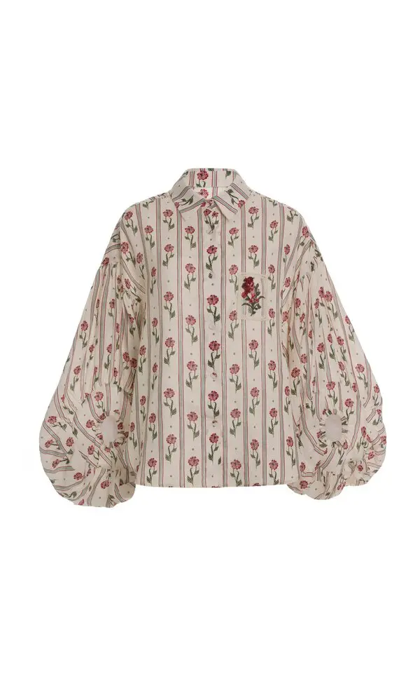 Agua Bendita Agar Puff-sleeve Top
