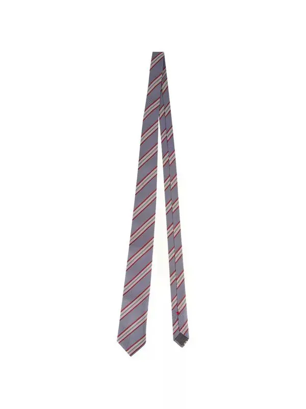 Brunello Cucinelli Striped Silk Tie - Grey