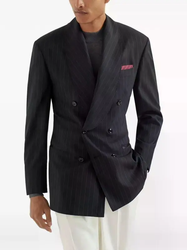 Brunello Cucinelli Chalk-stripe Shawl-lapels Blazer
