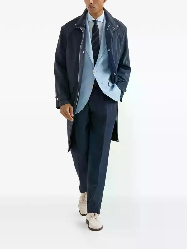 Brunello Cucinelli Pleated Trousers With Button Detailing - Blue