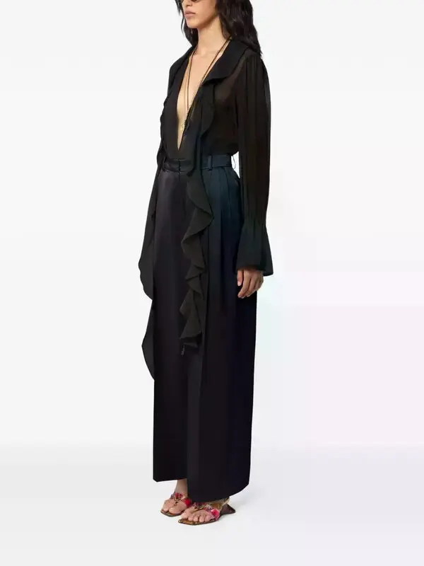 Nina Ricci Crepe Satin Tailored Trousers