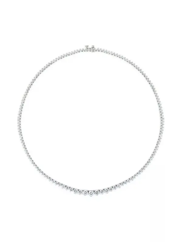 JEWELS AFICIONADO Riviera Diamond Tennis Necklace - Silver