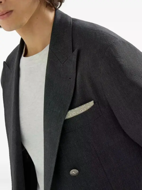 Brunello Cucinelli Geometric-print Silk Pocket Square - Green