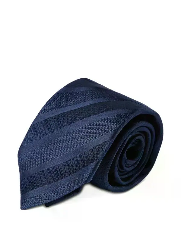 Brunello Cucinelli Striped Neck Tie - Blue