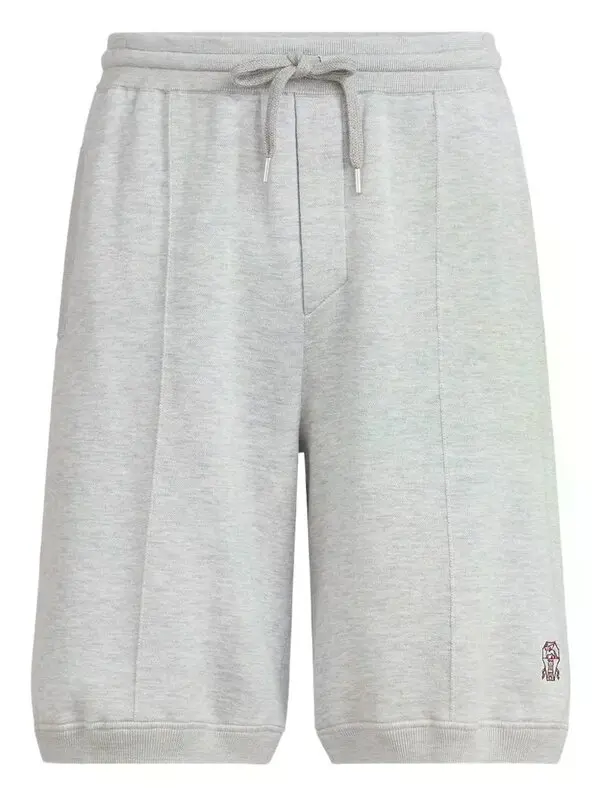 Brunello Cucinelli Logo-embroidered Shorts - Grey