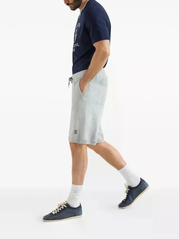 Brunello Cucinelli Logo-embroidered Shorts - Grey