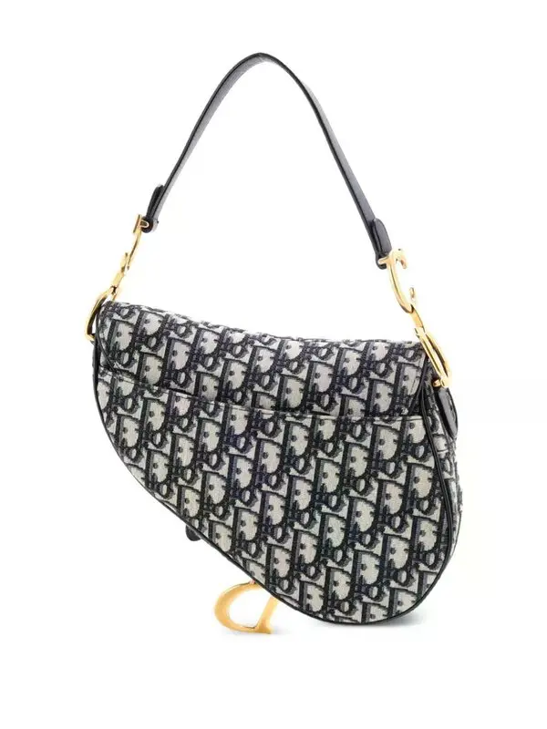 Dior Saddle Oblique Canvas Shoulder Bag - Blue