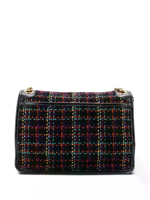Saint Laurent Niki Chain Flap Bag Matelasse Chevron Tweed Medium