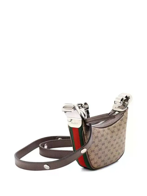 Gucci Attache Shoulder Bag Micro Gg Coated Canvas Mini Hobo - Brown