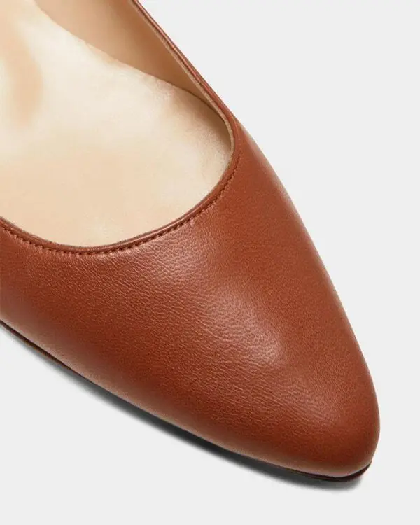 Manolo Blahnik Lanza Bb Lambskin Ballerina Flats - Brown