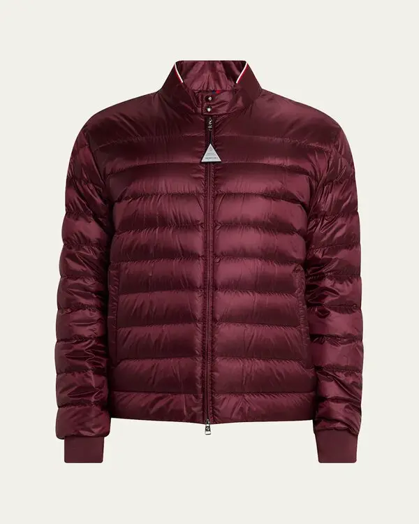 Moncler Quilted Nylon Short Down Jacket - Antique Red