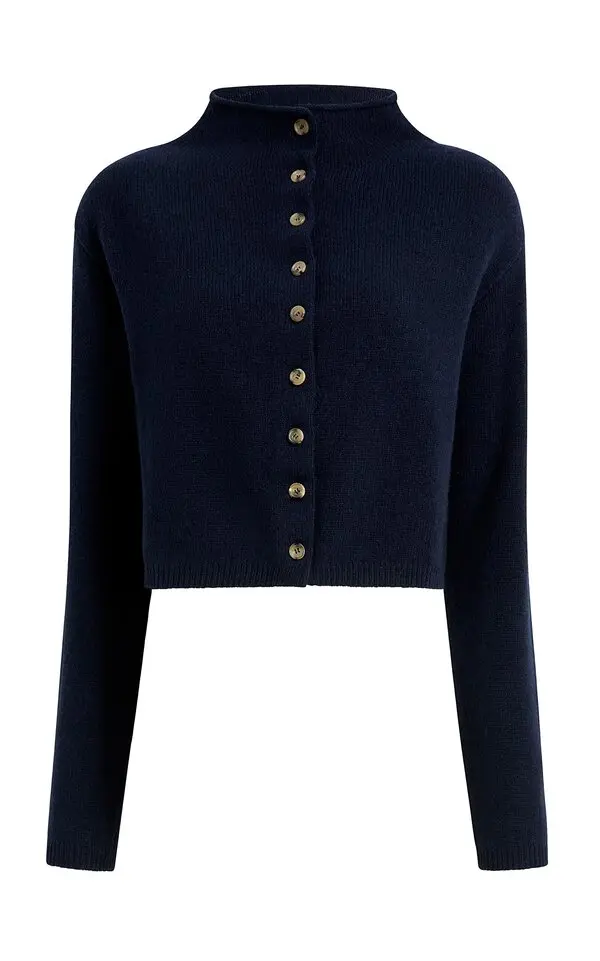 Khaite Annora Wool-cashmere Cardigan - Navy