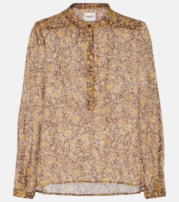 MARANT ETOILE Maria Floral Cotton Voile Blouse - Multicoloured