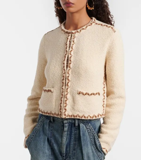 MARANT ETOILE Rochelle Wool-blend Tweed Cardigan