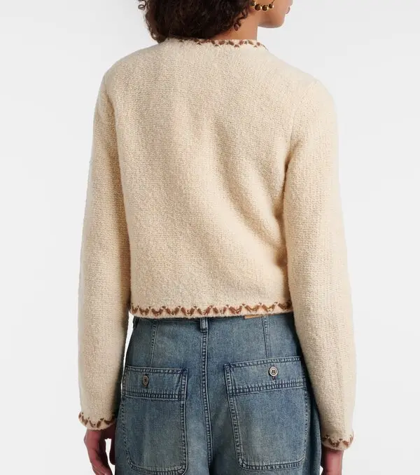 MARANT ETOILE Rochelle Wool-blend Tweed Cardigan