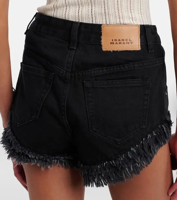 Isabel Marant Étoile Eneidala Faded Denim Shorts - Black