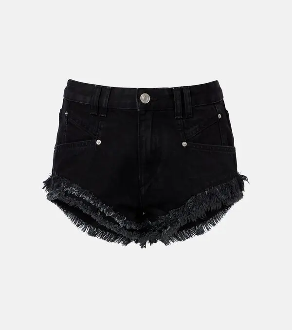 Isabel Marant Étoile Eneidala Faded Denim Shorts - Black
