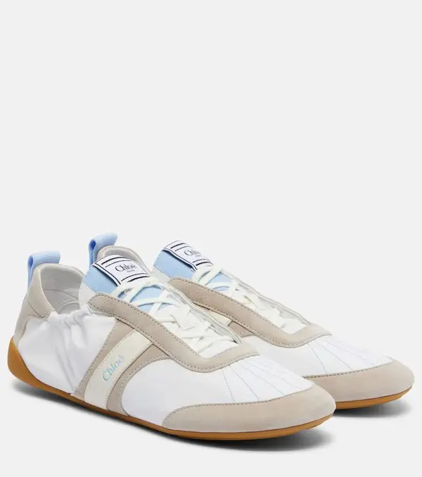 Chloé Kick Suede-trimmed Sneakers - White