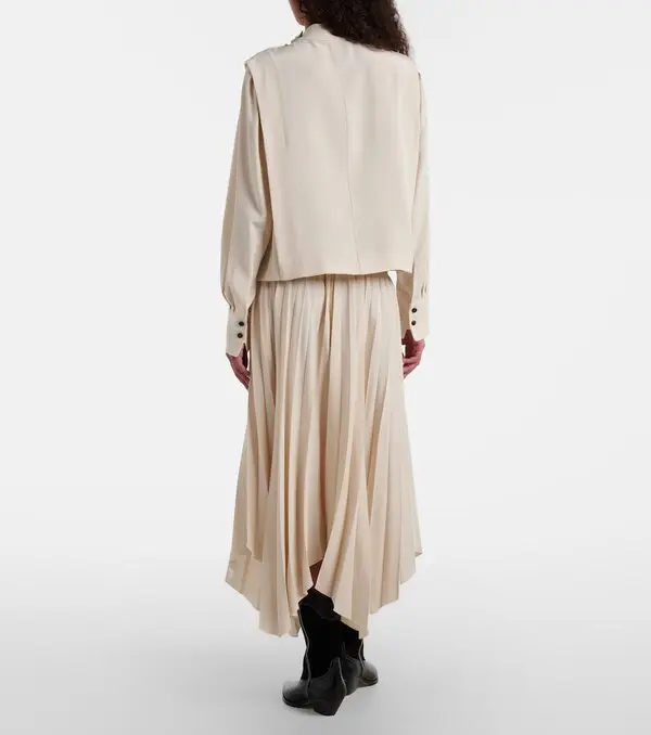 Isabel Marant Étoile Felixa Plissé Crêpe Midi Skirt - White
