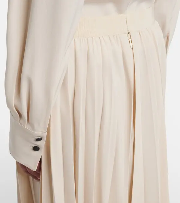 Isabel Marant Étoile Felixa Plissé Crêpe Midi Skirt - White
