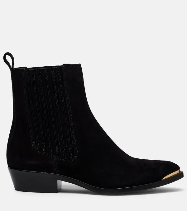 Isabel Marant Étoile Delano 35 Suede Ankle Boots - Black