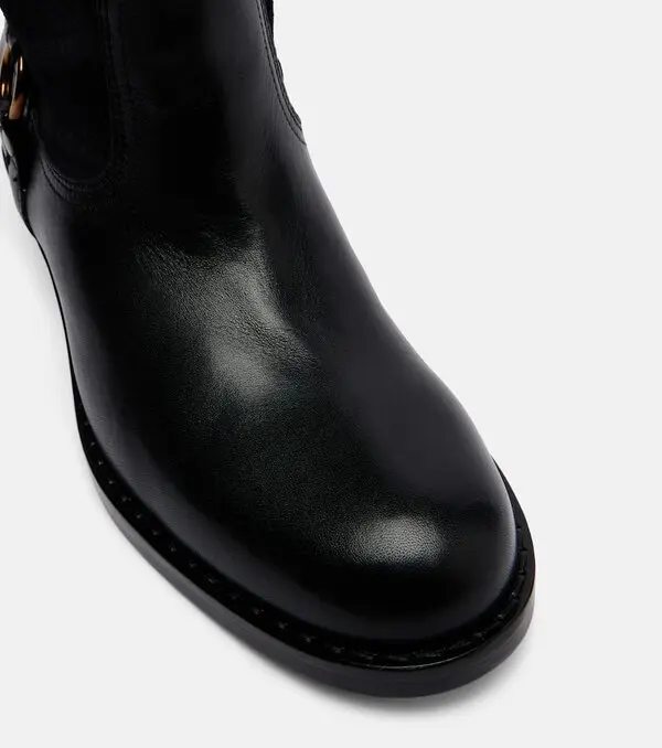 Isabel Marant Étoile Ildra 35 Leather And Suede Ankle Boots - Black
